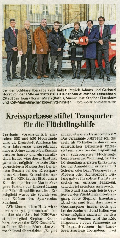 2015 12 12 SZ C3 - Kreissparkasse stiftet Transporter für die ...